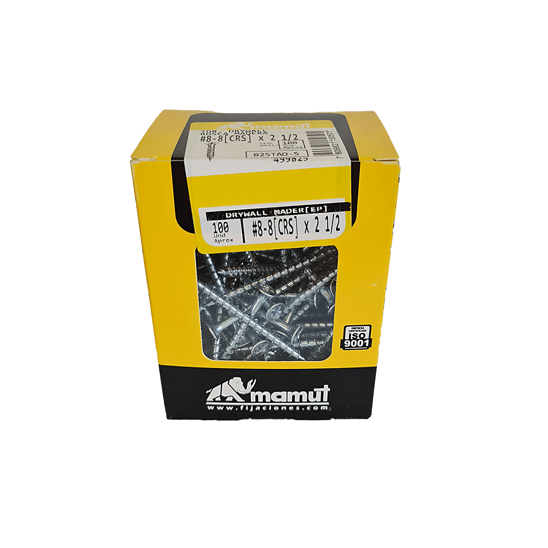 TORNILLO DRYWALL 8 X 2 1 2 CRS ZINCADO 100 UNID Conc n Maderas